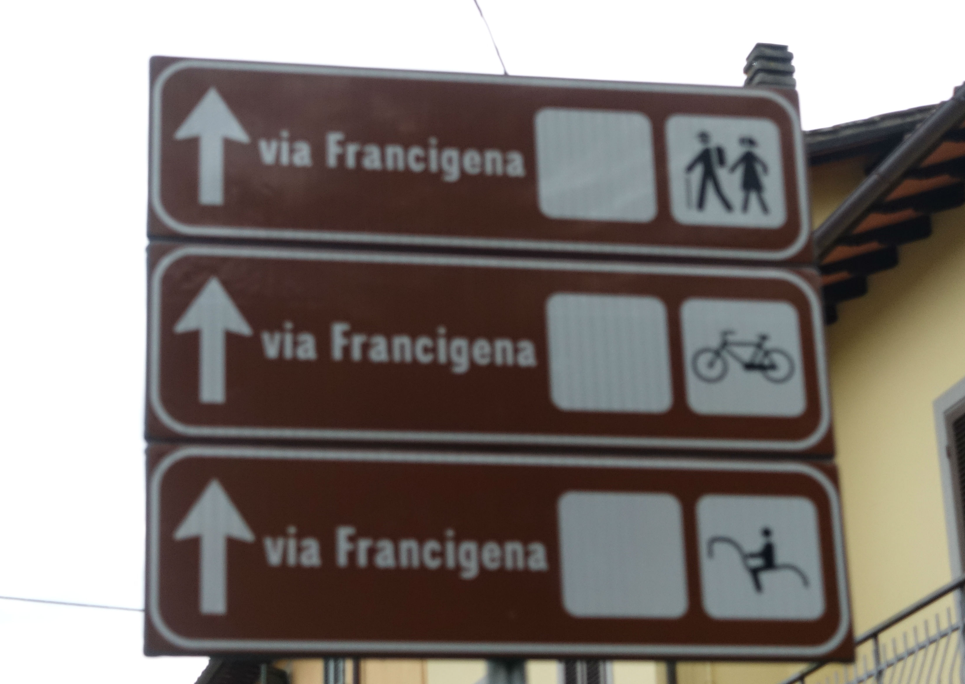 Signs along the Via Francigena – Paul's Walks Through Europe